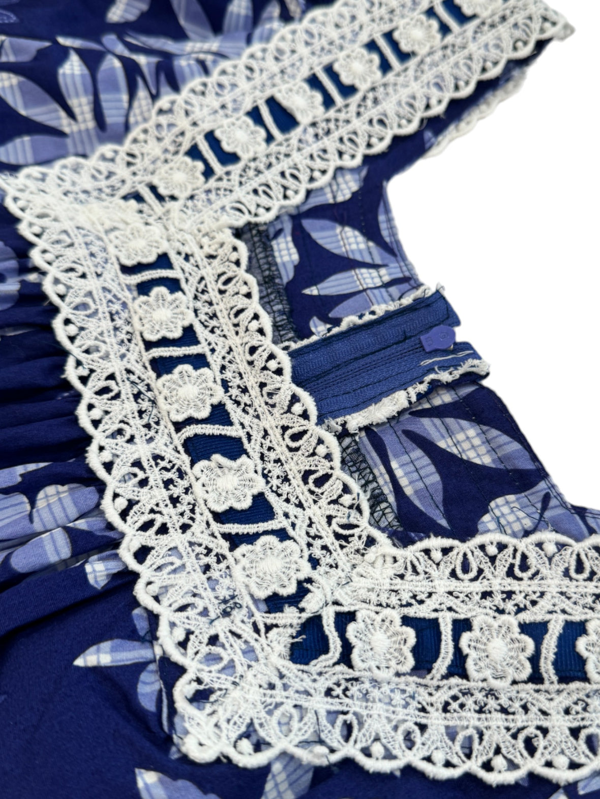 Hawaiian Quilting Motif with Palaka Muumuu - Blue / 8891 | Muumuu Mall ...