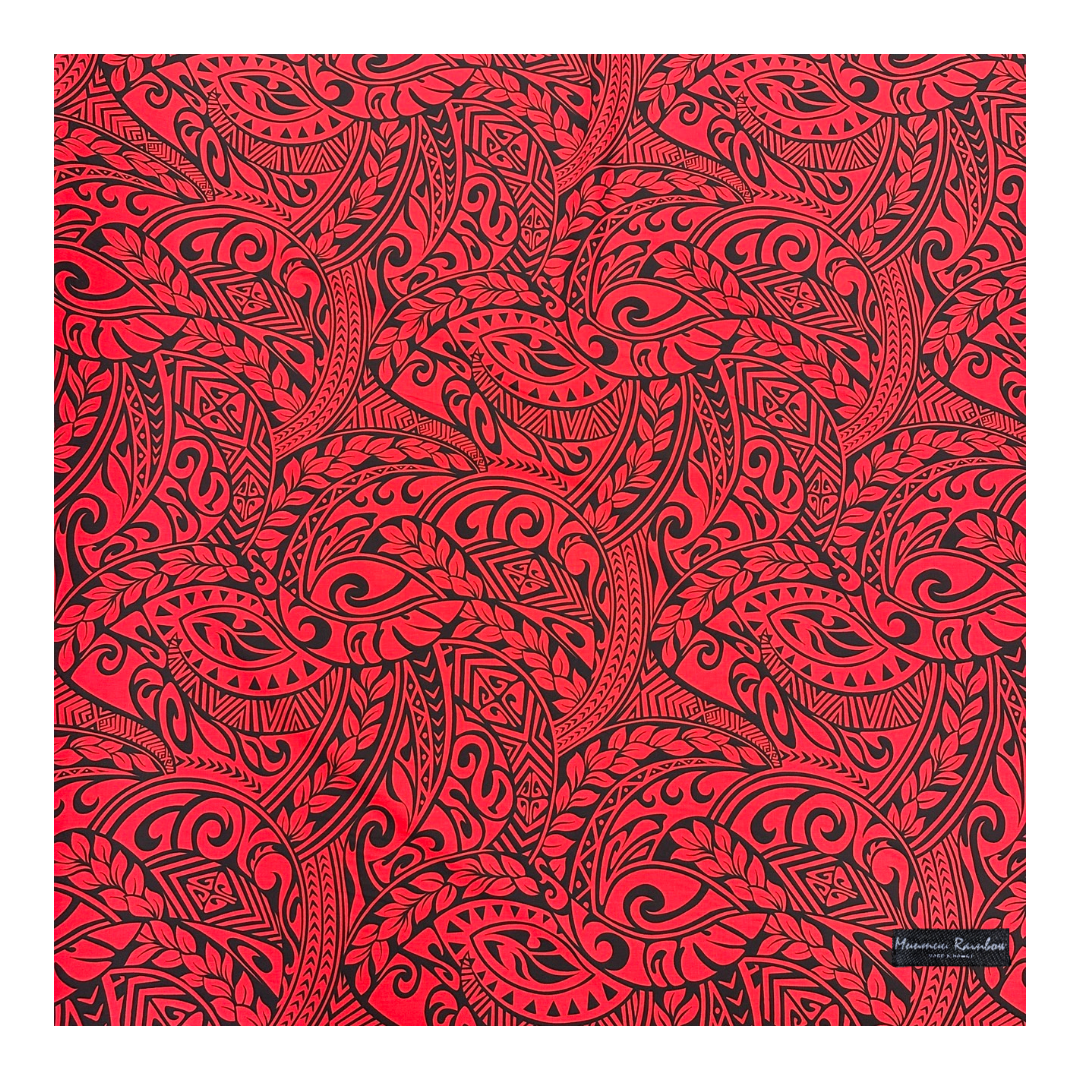 Polynesian Tribal Tapa Print Gift Wrapping Fabric / Furoshiki - Red ...