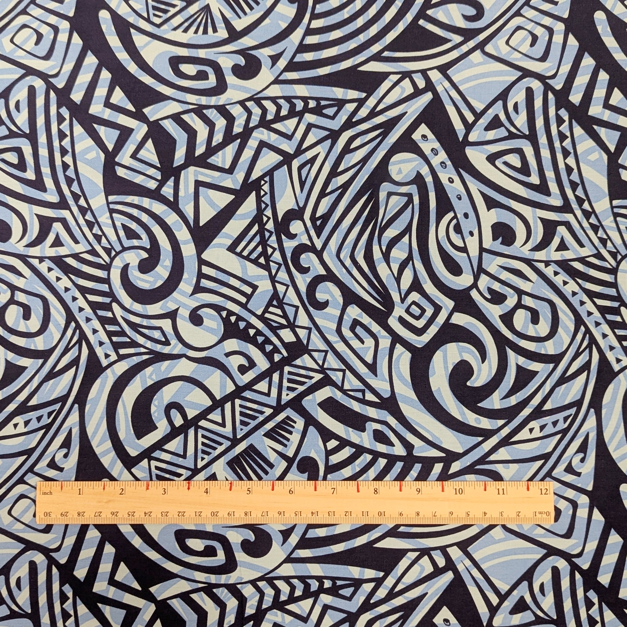 Blue Tribal Fish Hawaiian Fabric – 100% Cotton Polynesian Print ...